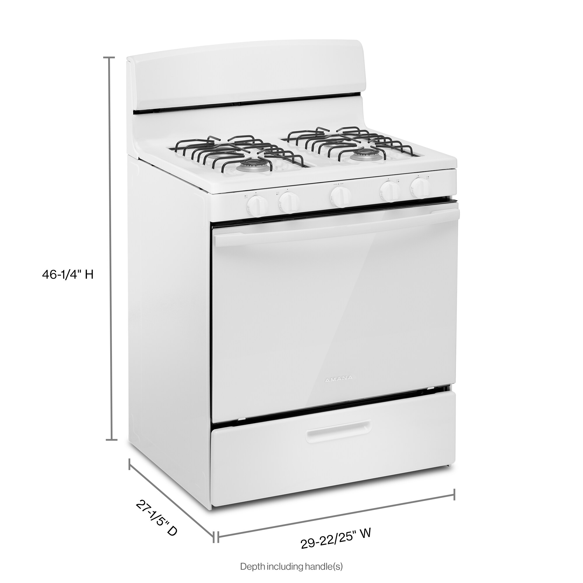 Amana® 30-inch Gas Range with Easy-Clean Glass Door White AGR4203MNW ...