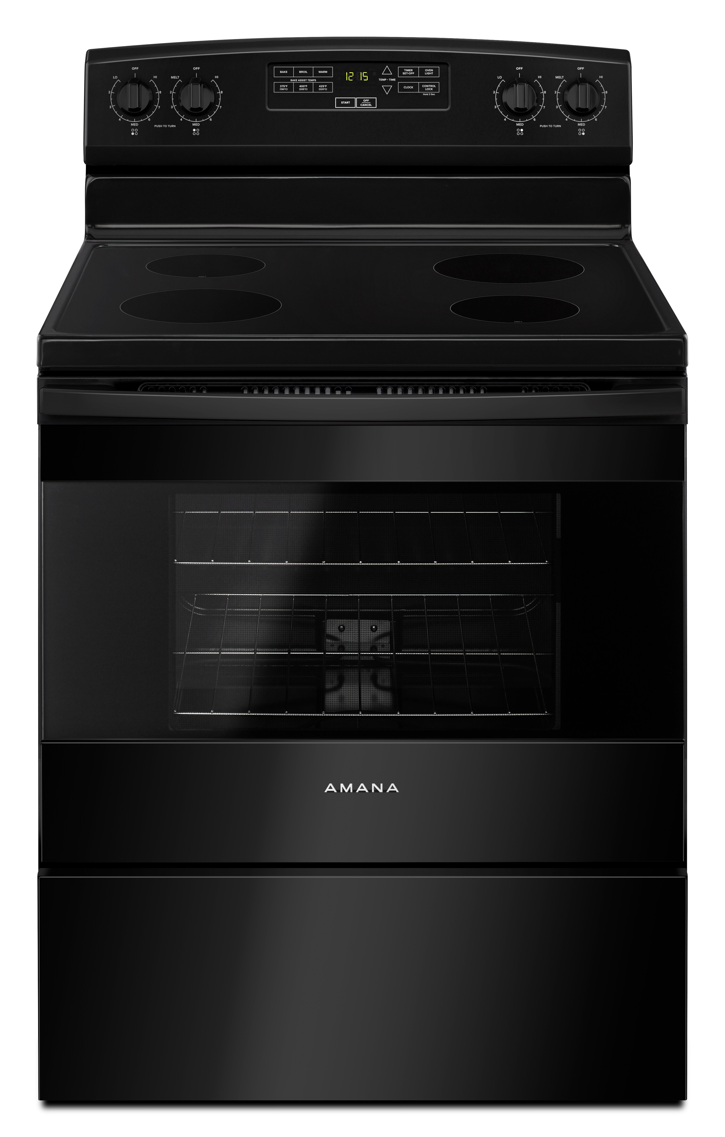 30-inch Amana® Electric Range with Extra-Large Oven Window Black ...